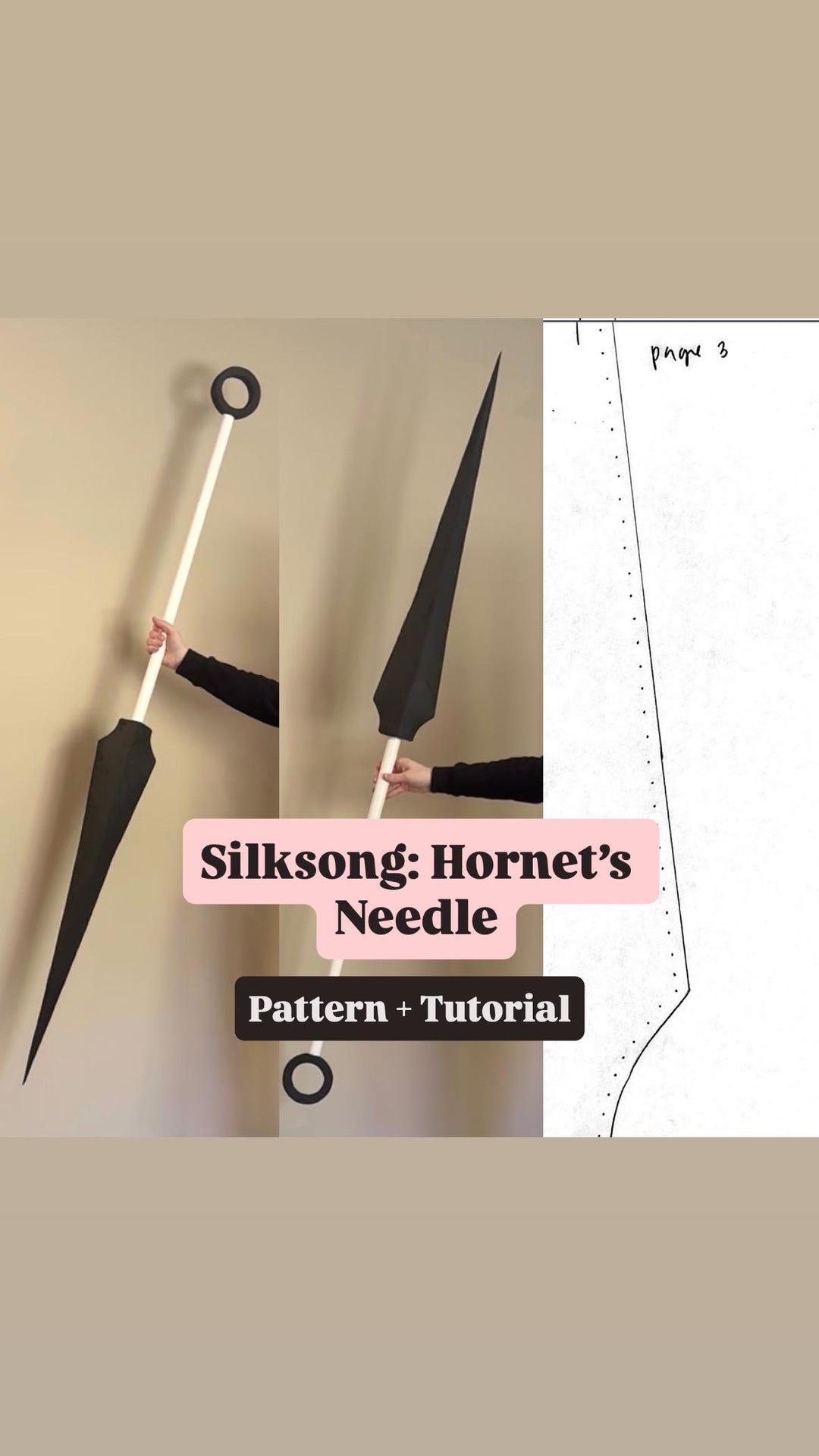 DIY Silksong Hornet's Needle Cosplay Prop Pattern for EVA Foam ...