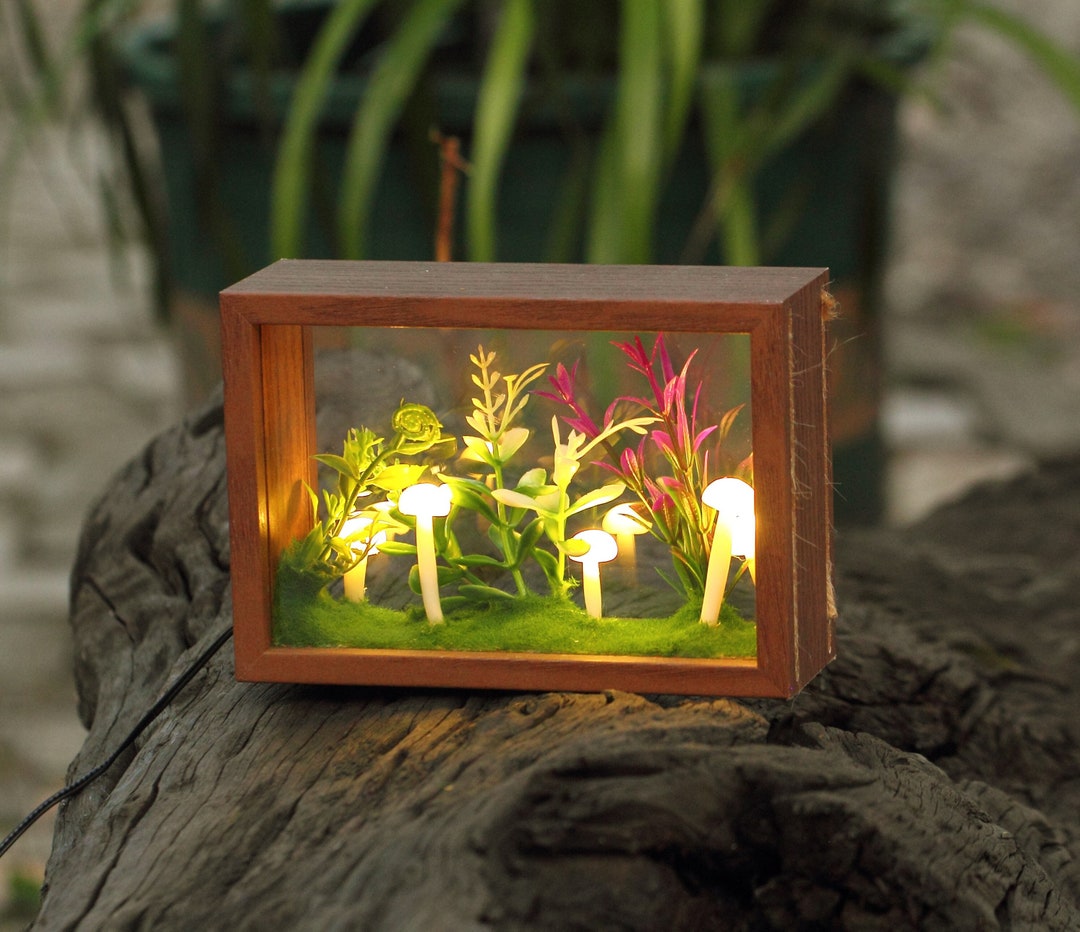 Unique Art Frame Light, Forest Frame, Mushroom Light , Shadow Box ...