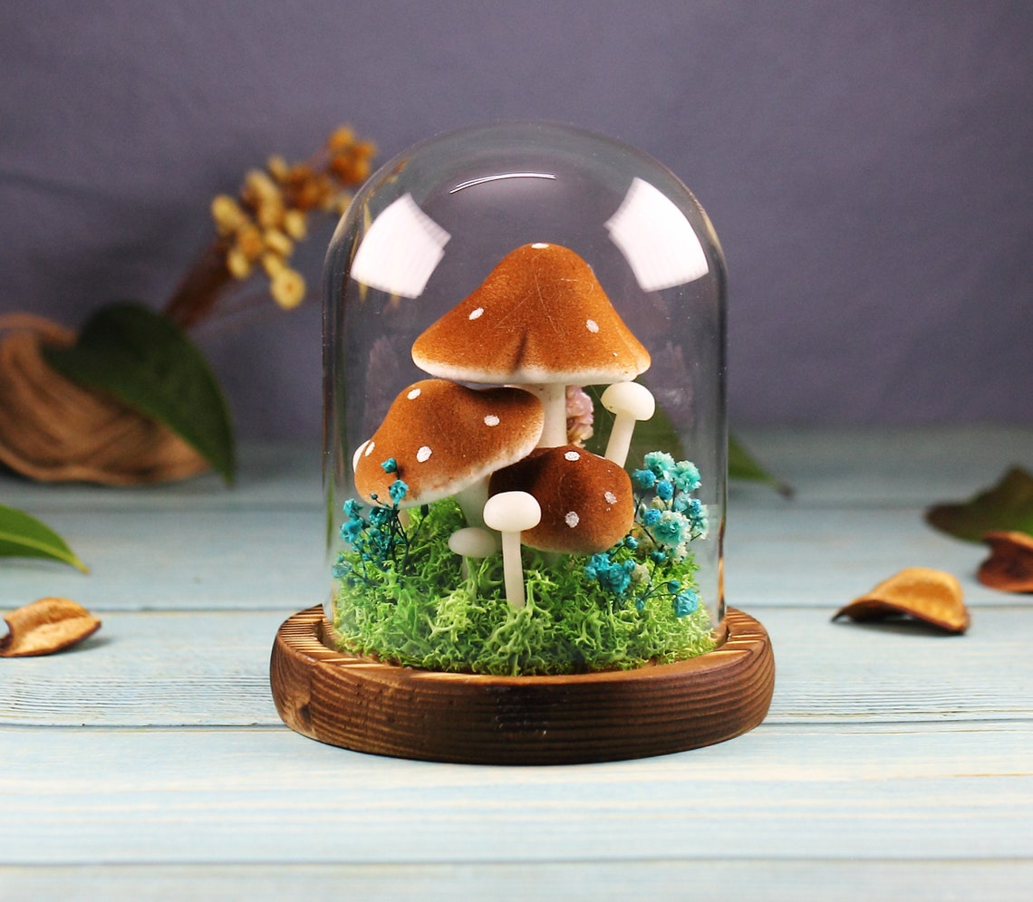 Handmade Brown Mushroom Night Light, Wild Mushroom Fairy Lamp Birthday ...