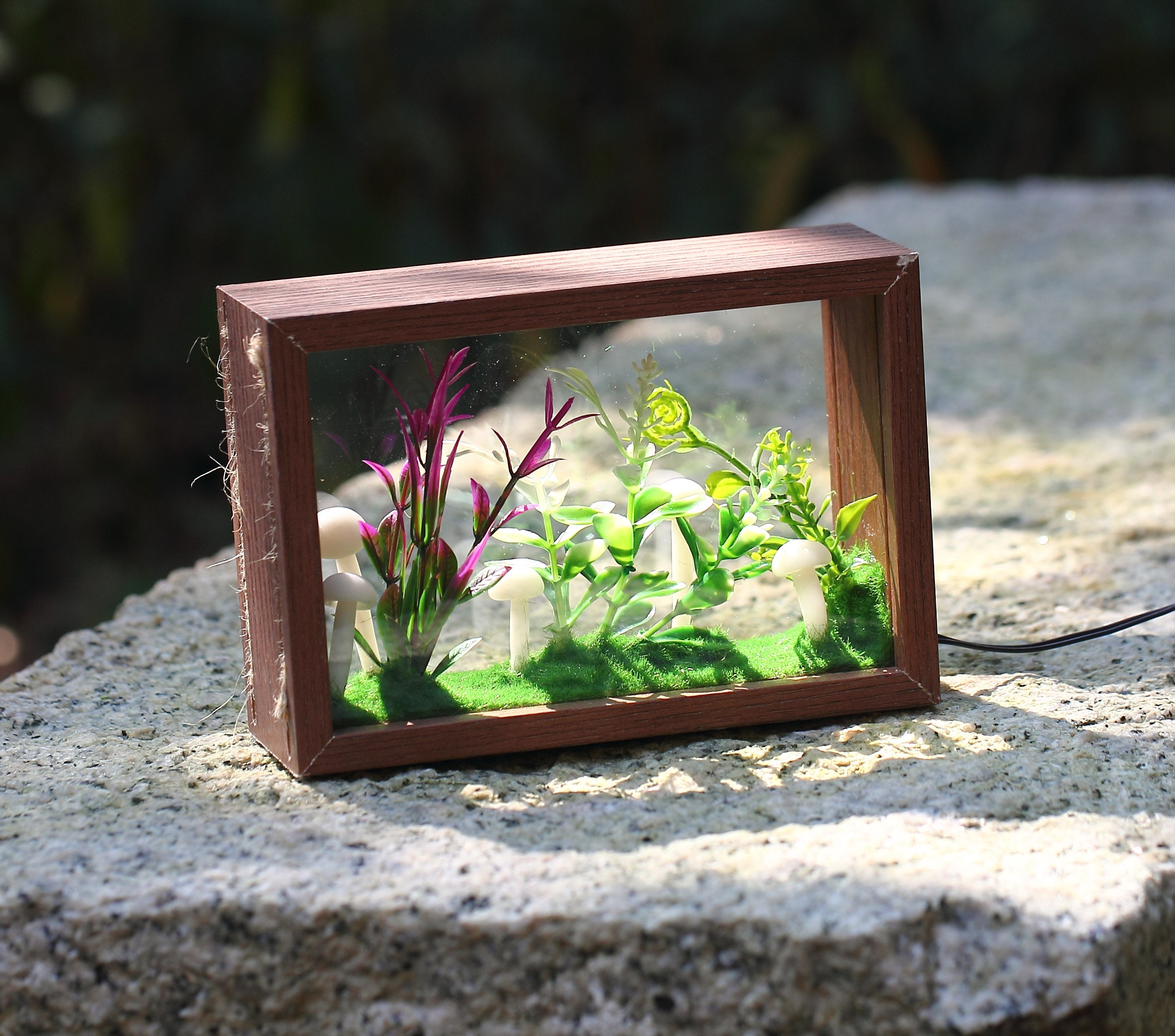 Unique Art Frame Light, Forest Frame, Mushroom Light , Shadow Box ...