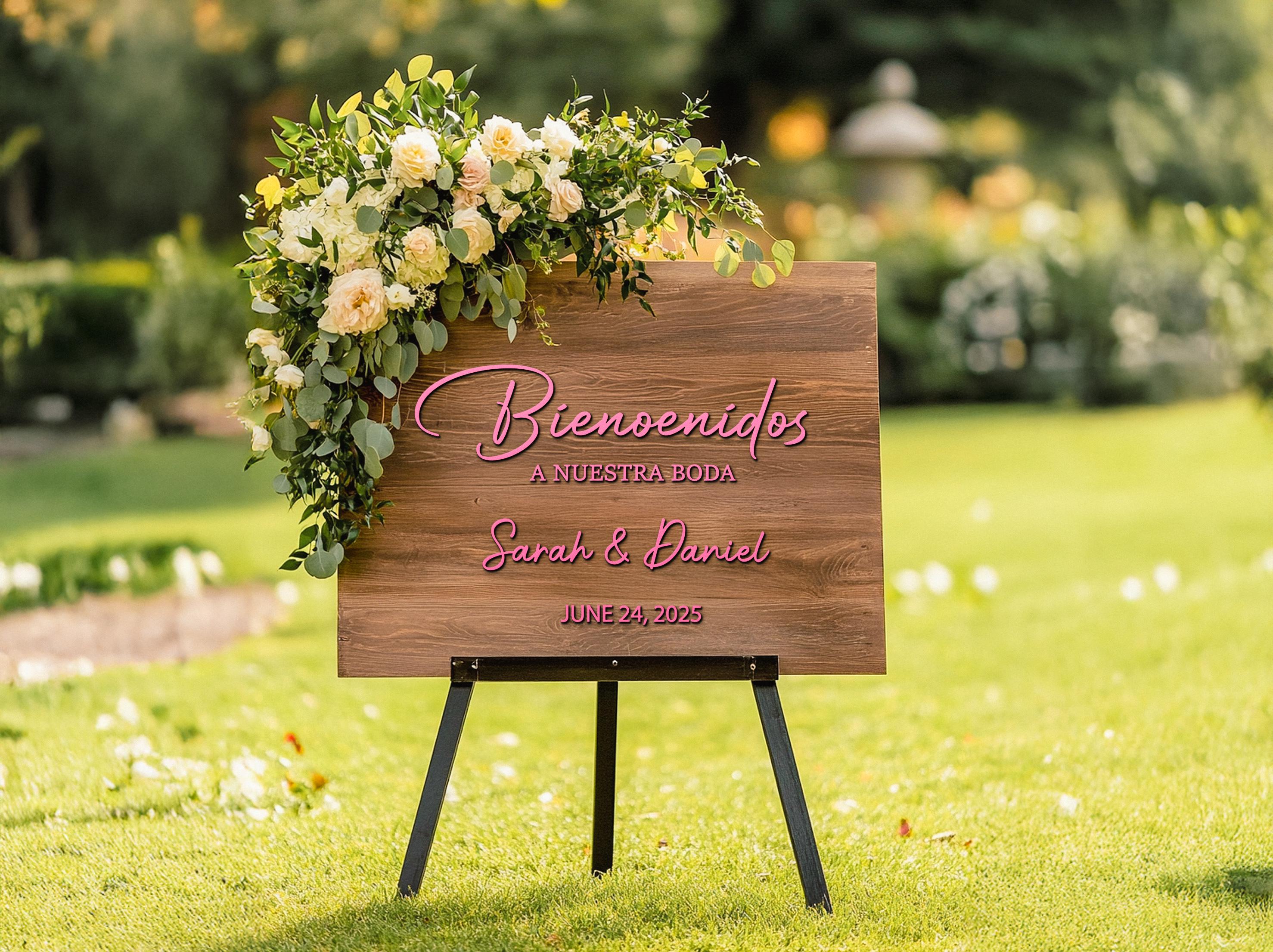 Bienvenidos Welcome Sign, Custom 3D Bienvenidos A Nuestra Boda Sign ...