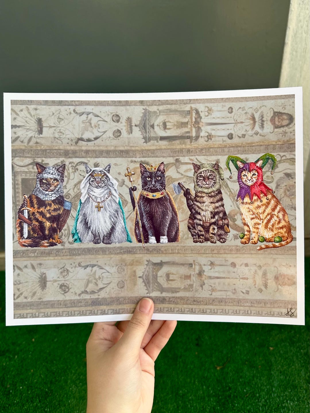 Medieval Cats Art Print: Funny Renaissance Kitty Costumes - Etsy
