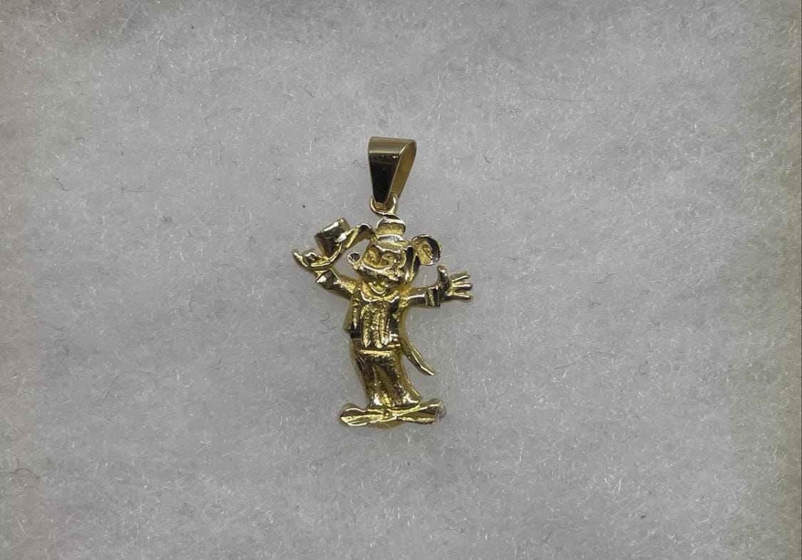 Vintage 10k Yellow Gold Mickey Mouse Charm Pendant Diamond Cut Tuxedo Etsy