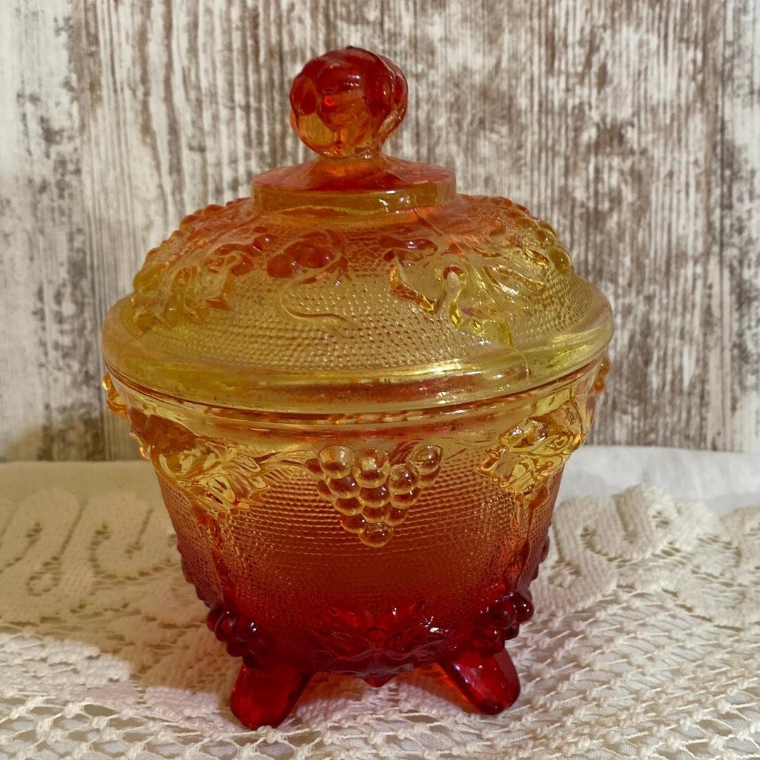 Vintage Amberina Jeanette Glass Candy Dish - Etsy