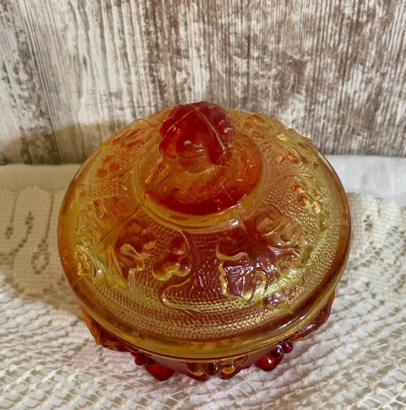 Vintage Amberina Jeanette Glass Candy Dish - Etsy