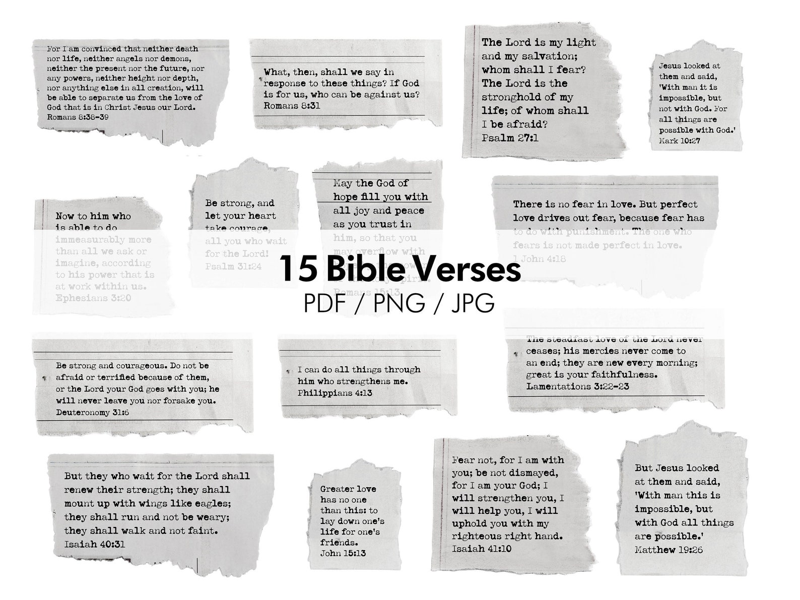 Faith Verses Inspirational Christian Bible Collage Sheet - Etsy