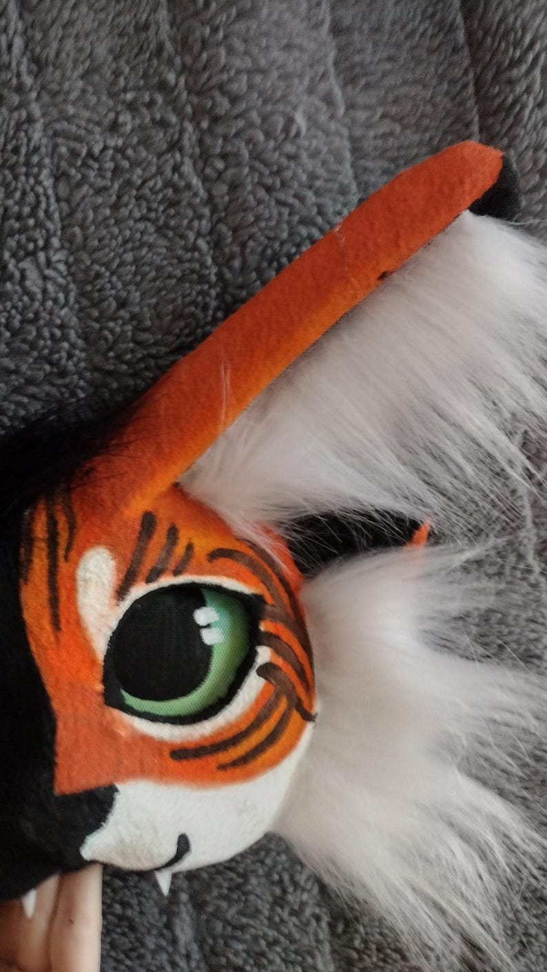 HQ Black + Orange Tabby Chimera Cat Therian Mask || Lined + Padded - Etsy