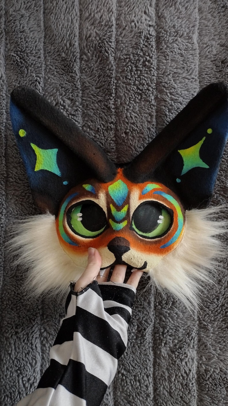 ON HOLD || HQ Ethereal Forest Cat Therian Mask || Lined + Padded - Etsy