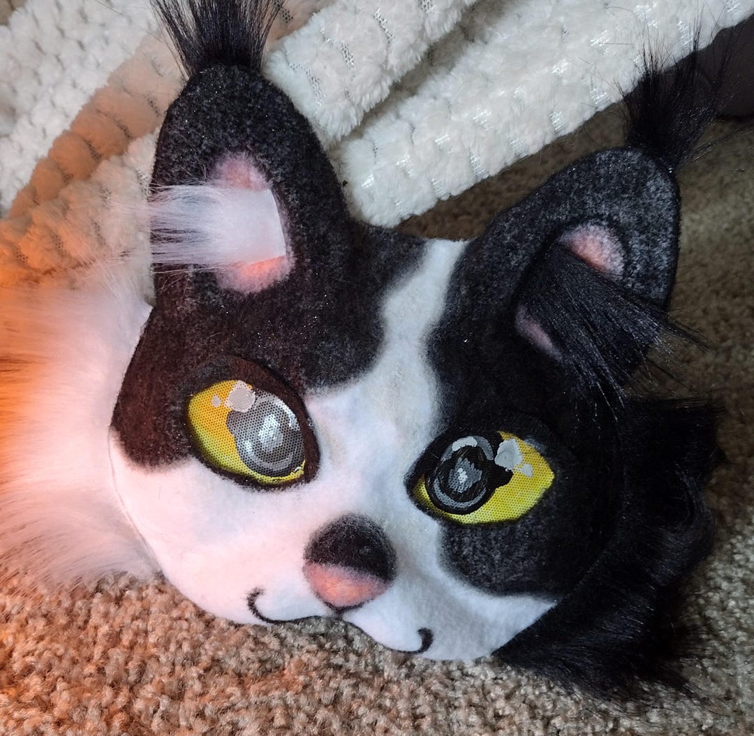 Black and White/tuxedo Therian/cosplay Mask! - Etsy
