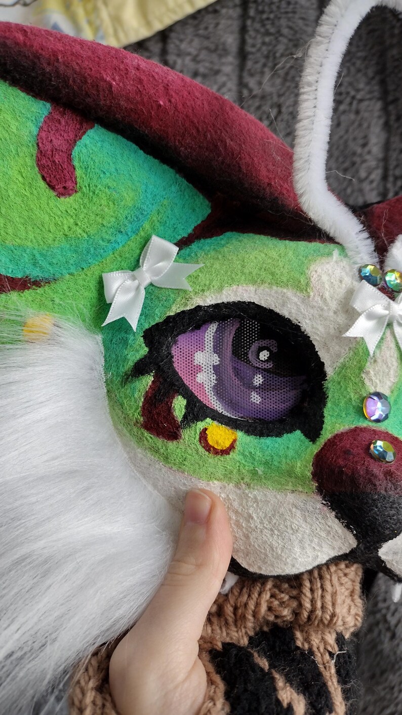 HQ Luna Moth Cat Therian Mask || Lined + Padded + Poseable Antennae ...