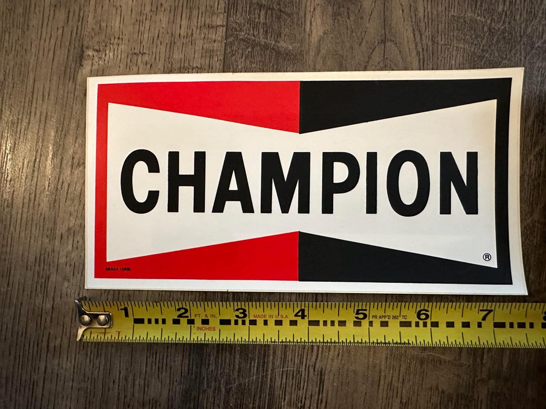 Retro Champion Sticker | Vintage Racing Decal - Etsy