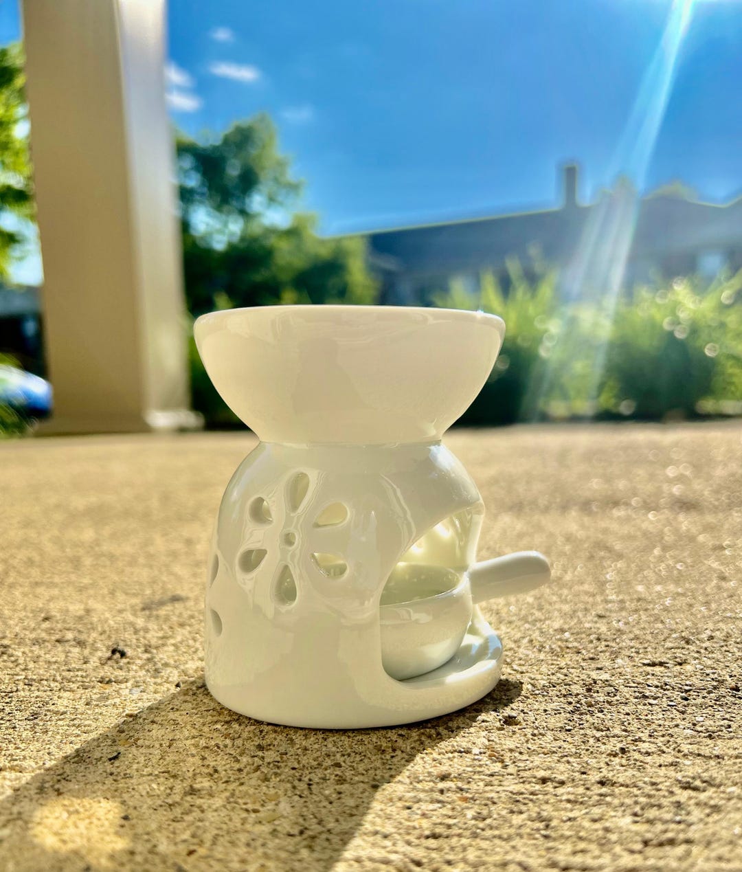 Mini Ceramic Wax Warmer | Tealight Wax Warmer With Spoon | Non ...