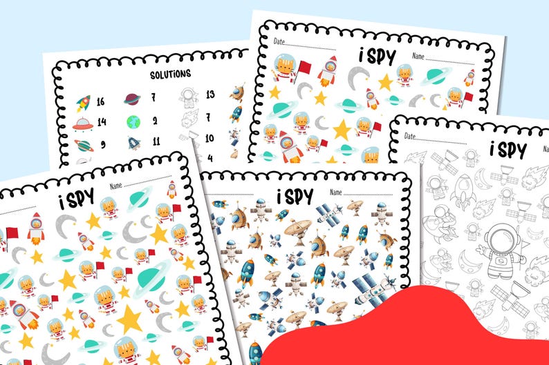 I Spy Space Printable Game - Fun Educational Activity for Kids | Outer ...