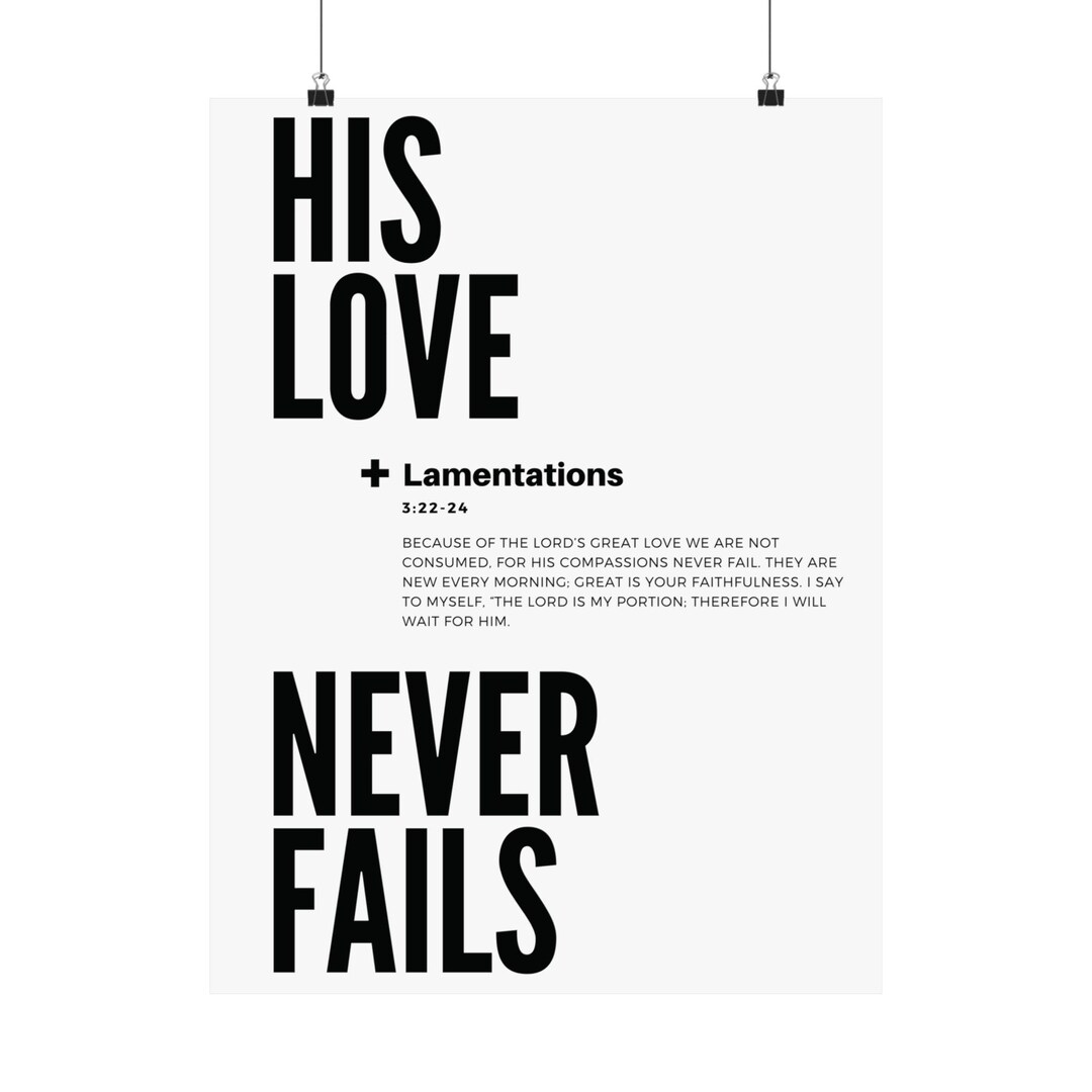 Bible Verse Posters, Matte Christian Wall Art, Lamentations 3:22-24 ...