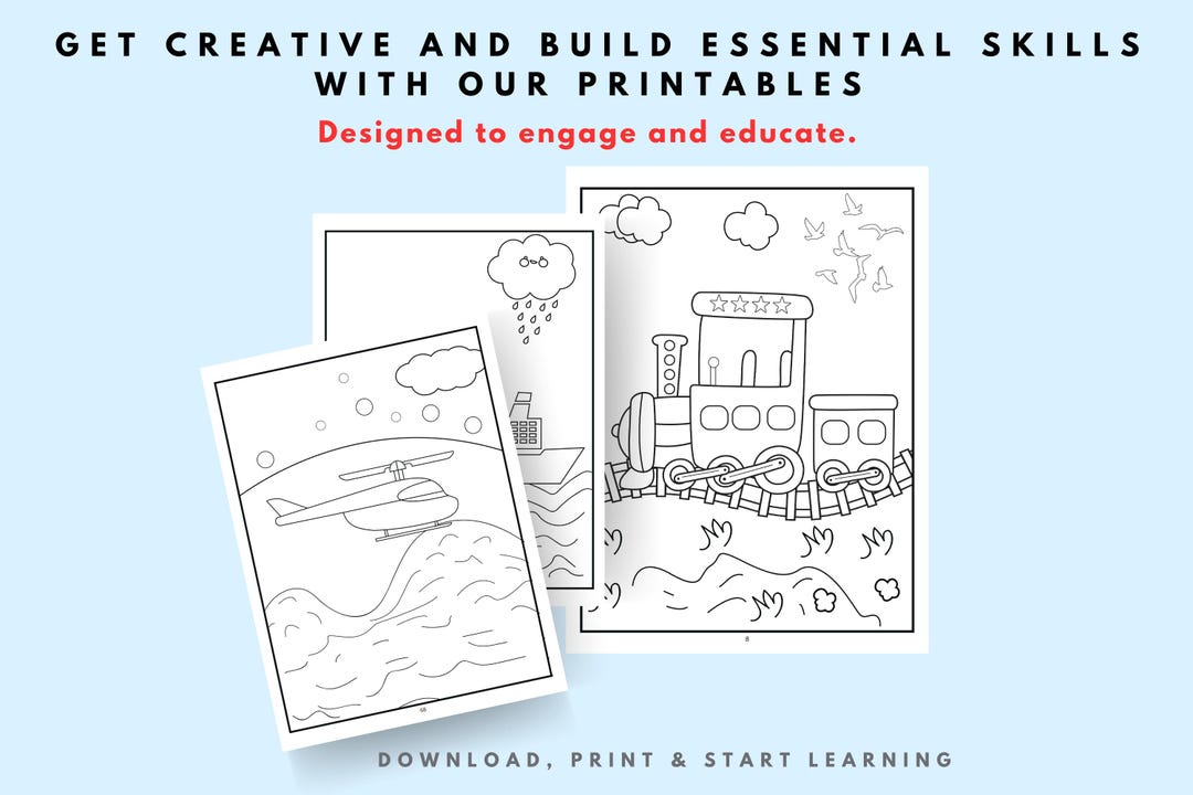 Printable Kids Coloring Pages | Fun and Educational Art | Instant ...