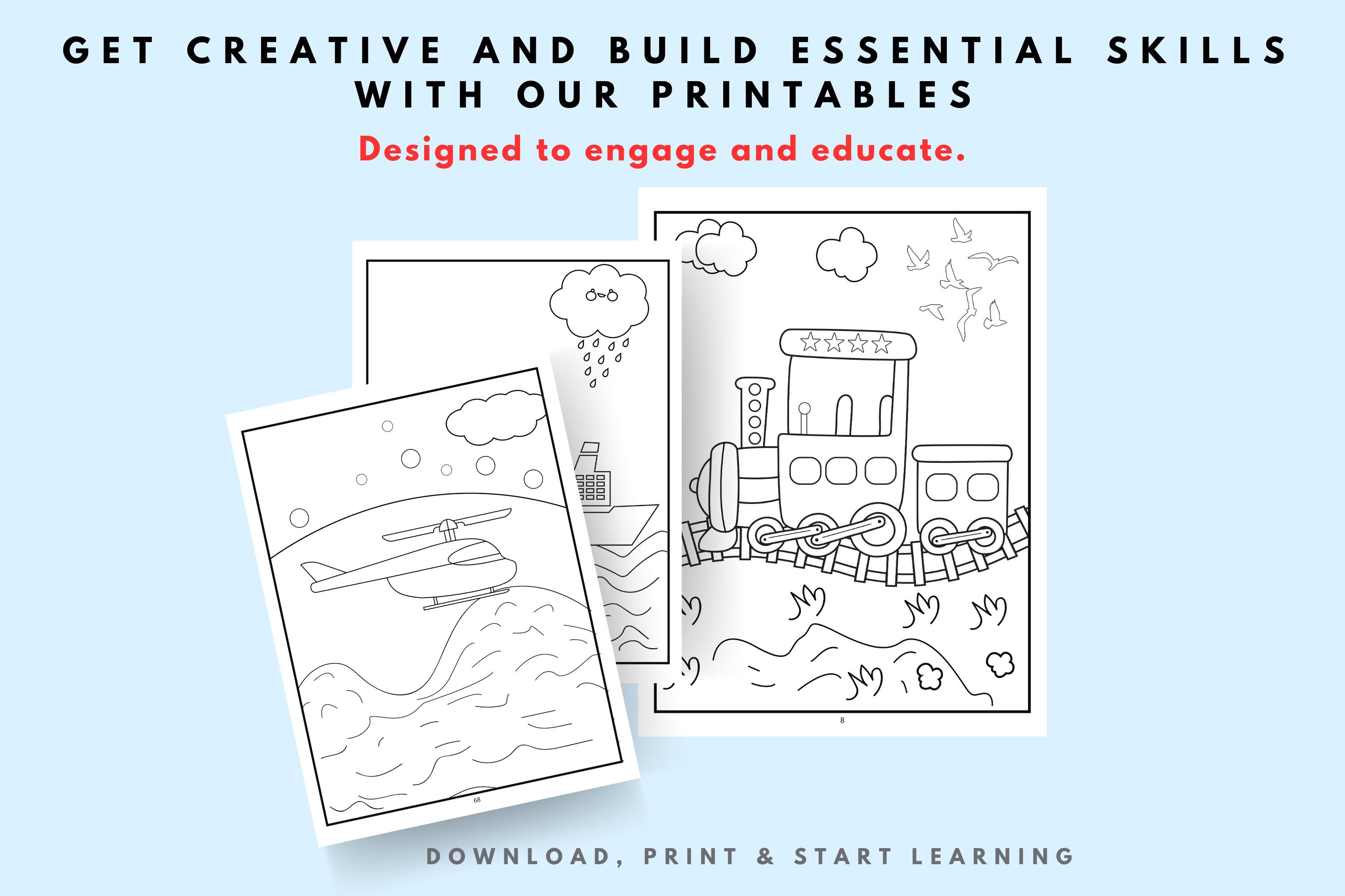 Printable Kids Coloring Pages Fun and Educational Art Instant Download ...