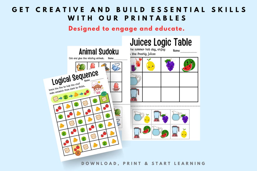 Logic Game Worksheets: Strategy Games Memory Skills, Cut-and-paste ...