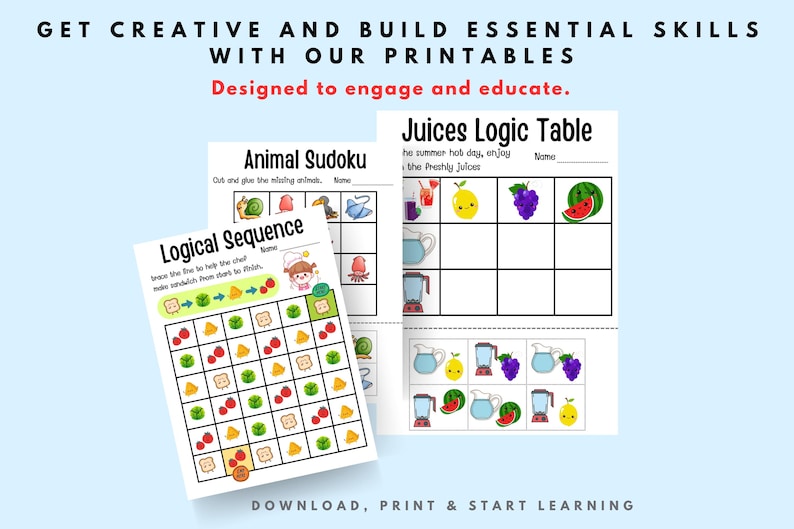 Logic Game Worksheets: Strategy Games Memory Skills, Cut-and-paste ...