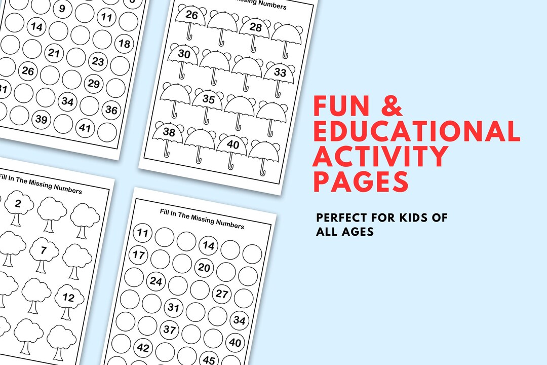 Missing Number Sequences Printable | Math Practice Pages for Kids ...