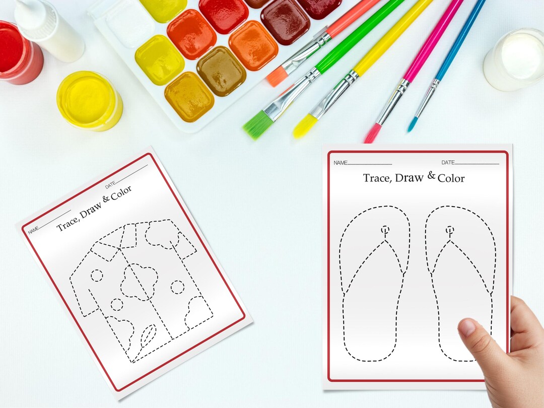 Summer Tracing Worksheets for Kids, Beach Theme Activity Printables ...