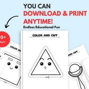 Kids Scissor Skills Printable | Tracing and Coloring Activity Pages ...