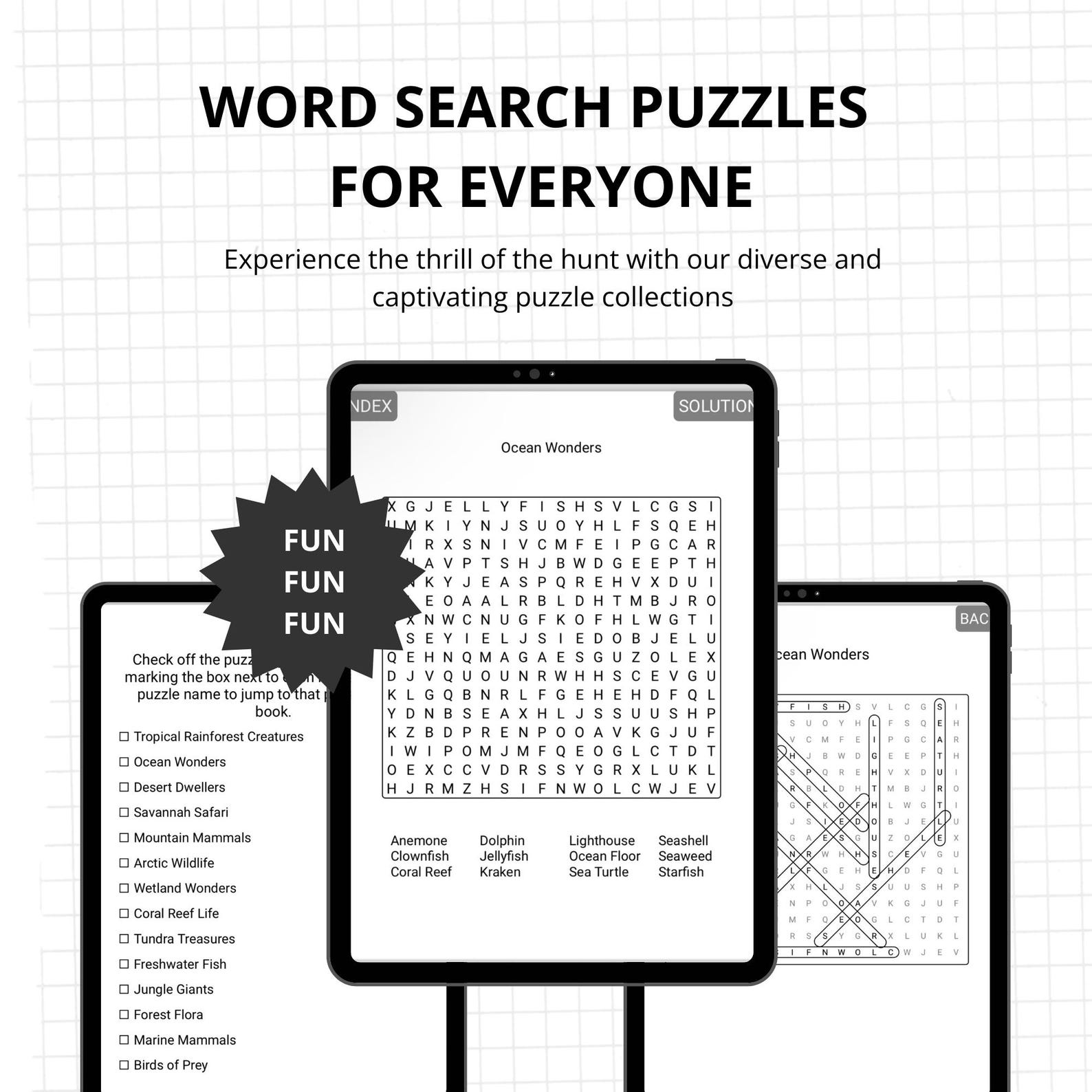 Animals Word Search Kindle Scribe Word Search Puzzles | Interactive ...