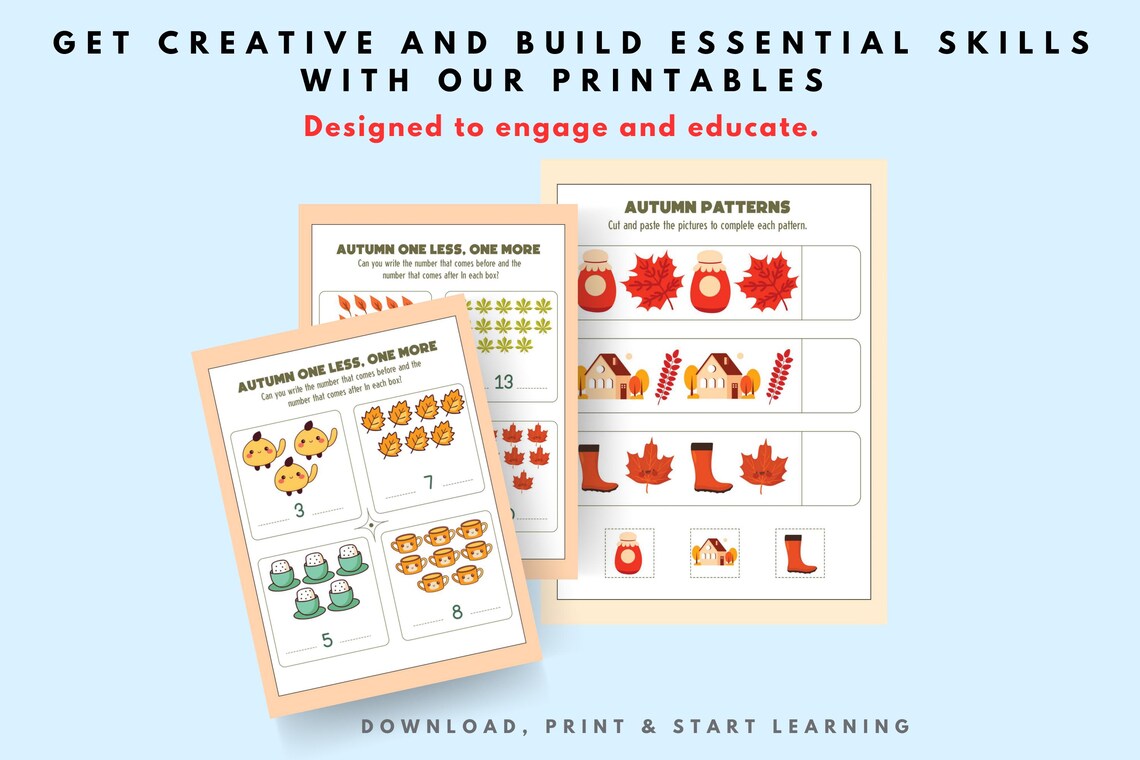 Autumn Cut-out and Paste Activity Pack | Printable Fall Craft for Kids ...