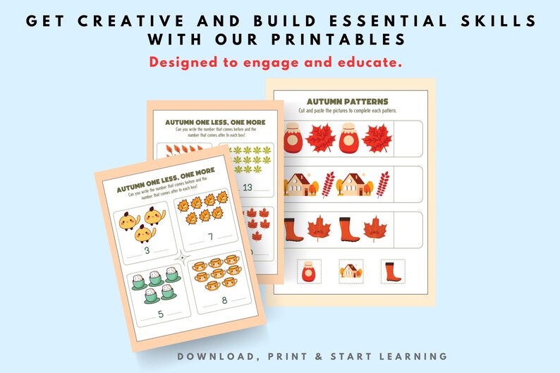Autumn Cut and Paste Activity Pack | Printable Fall Craft for Kids ...