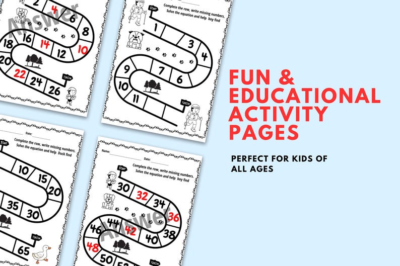 Number Sequences | Skip Counting Worksheet Bundle for Kids Missing ...