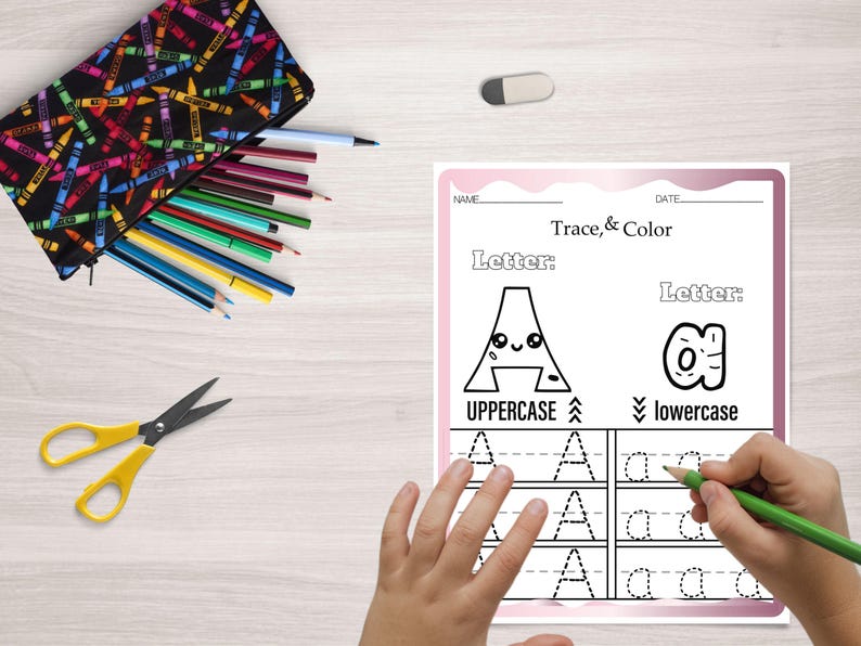 Alphabet Letter Tracing Worksheets: A-Z Uppercase & Lowercase Printable ...