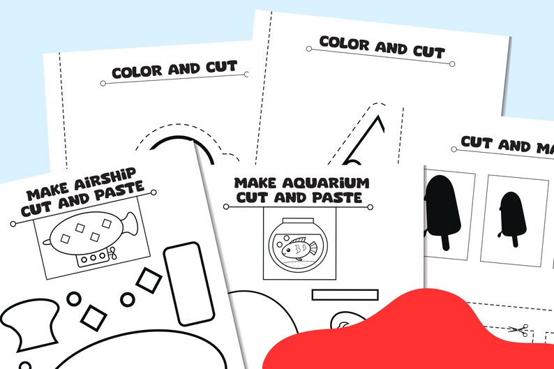 Kids Scissor Skills Printable | Tracing and Coloring Activity Pages ...