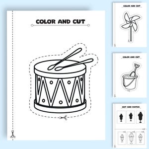 Kids Scissor Skills Printable | Tracing and Coloring Activity Pages ...