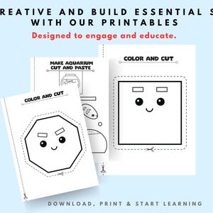 Kids Scissor Skills Printable | Tracing and Coloring Activity Pages ...