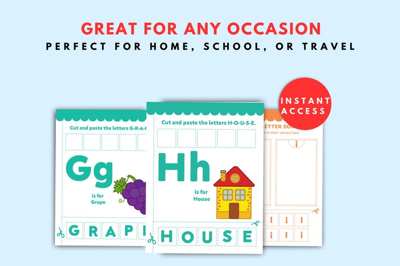 Printable Alphabet Cutouts - Letter Recognition -cut and Paste Activity ...