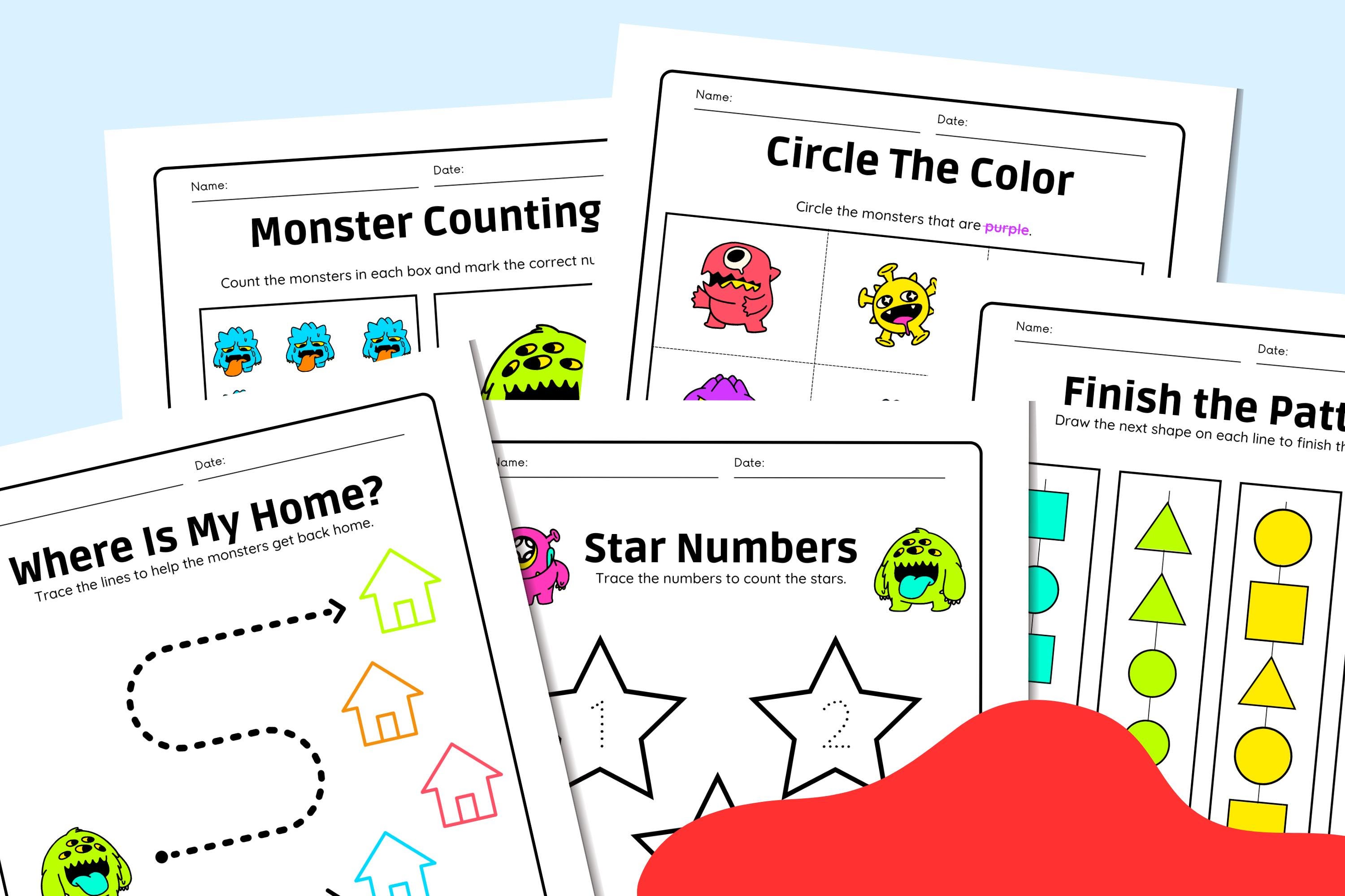 Printable Halloween Monster Spooky Activity Book for Kids Ages 3-7 ...