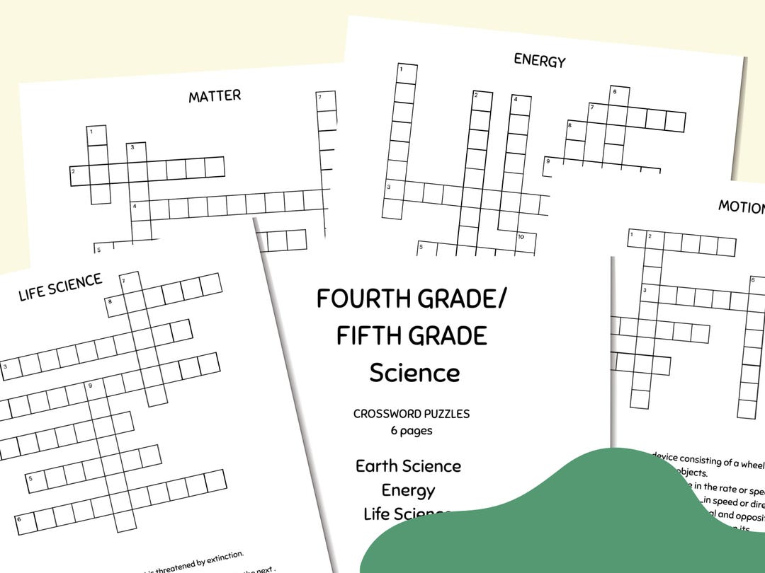4th Grade Science Crossword Puzzles: Vocabulary Builder (PDF ...