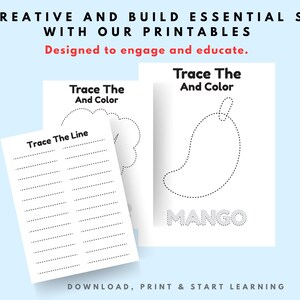 Printable Tracing and Coloring Pages for Kids Fun Educational ...