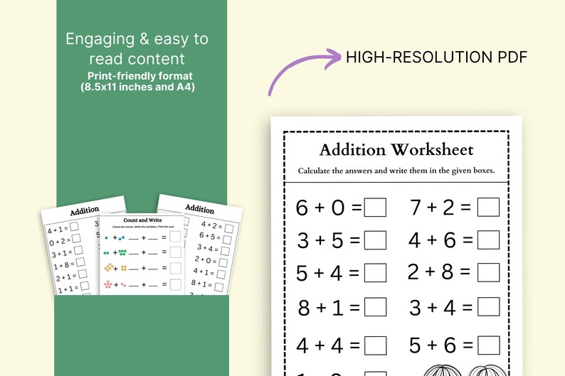 Math Skills Practice Addition Worksheets: Fun Maths Learning Resource ...