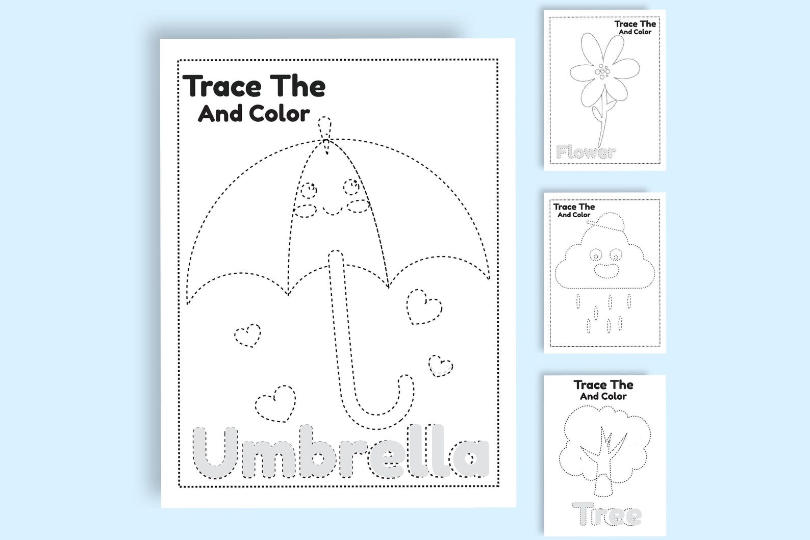 Printable Tracing and Coloring Pages for Kids Fun Educational ...