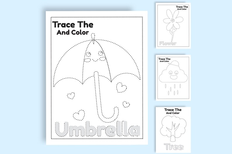 Printable Tracing and Coloring Pages for Kids Fun Educational ...
