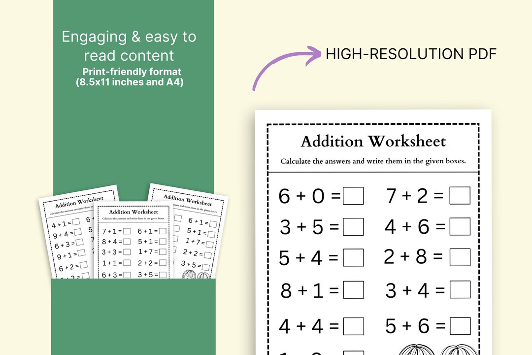 Addition Practice Worksheet: 100+ Math Problems for Kids (PDF Download ...