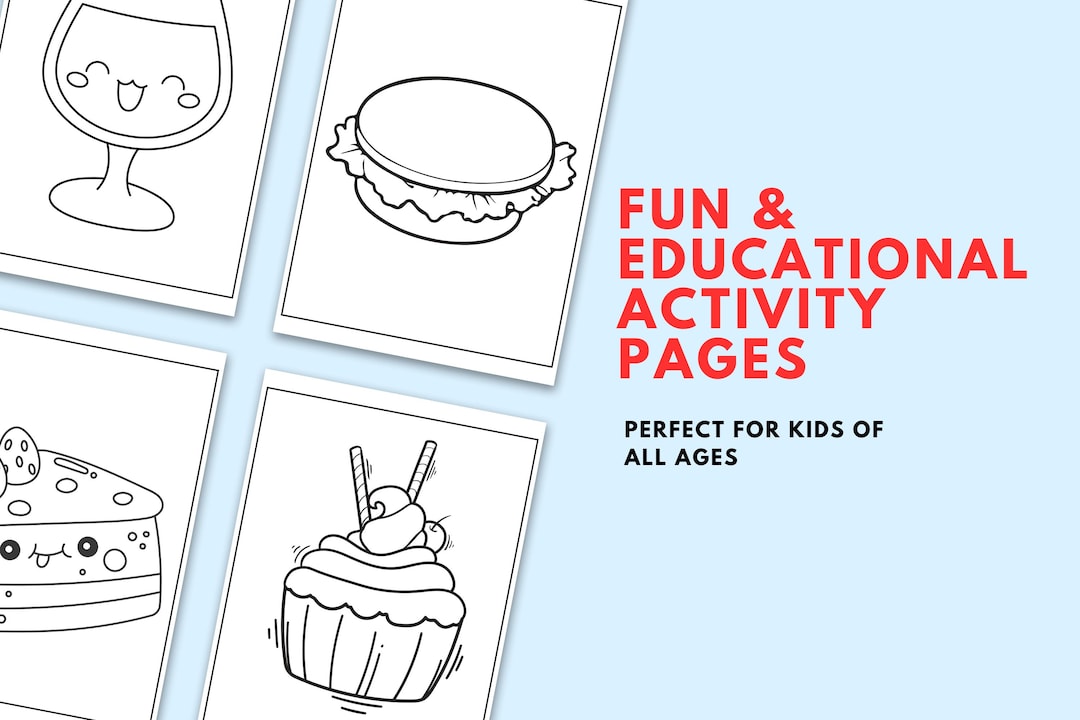 40+ Pages Fun Kawaii Food Coloring Pages for Kids - Adults | Printable ...