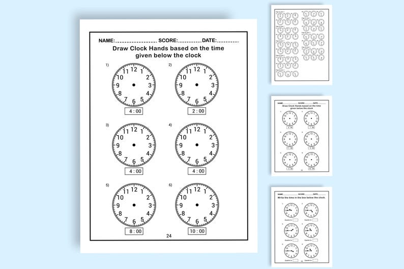 Printable Telling Time Worksheets for Kids | Clock Practice | 'half ...
