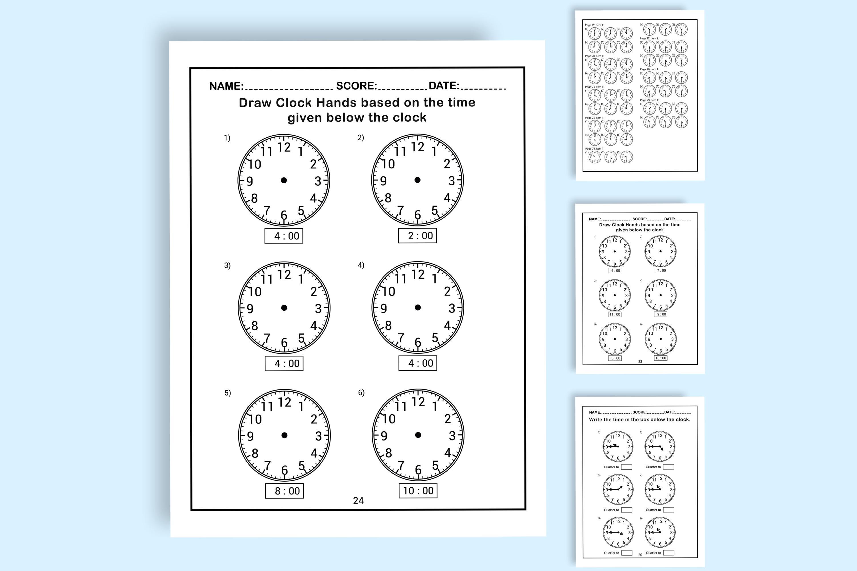 Printable Telling Time Worksheets for Kids | Clock Practice | 'half ...