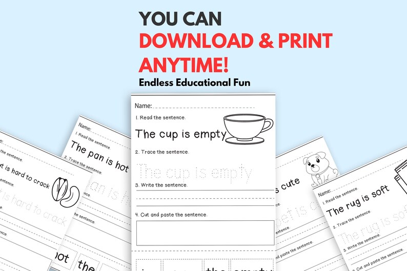 Printable Sentence Building Worksheets Read+write - Etsy