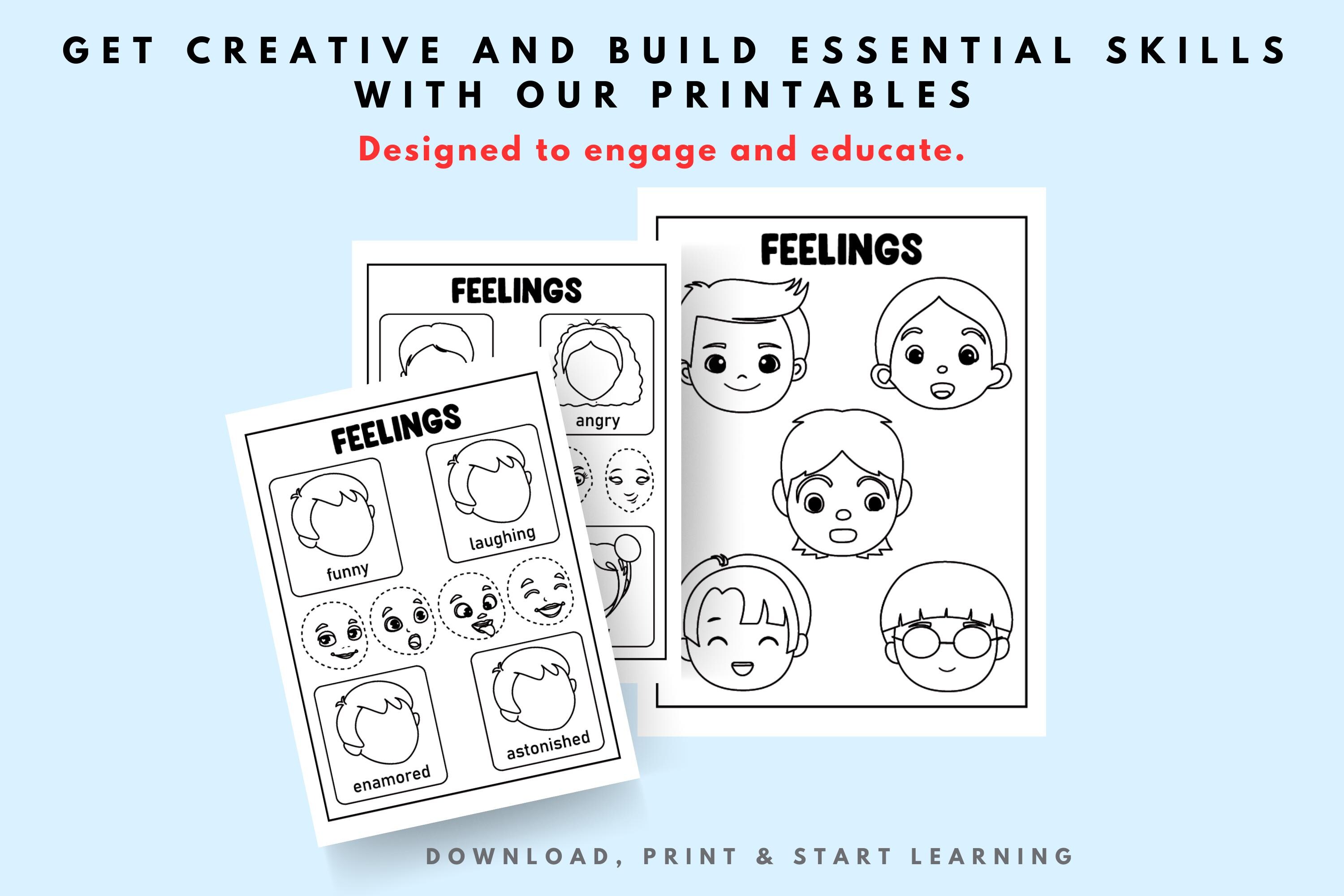 Feelings Faces Flash Cards: Emotion Recognition Activity Set - Etsy Canada