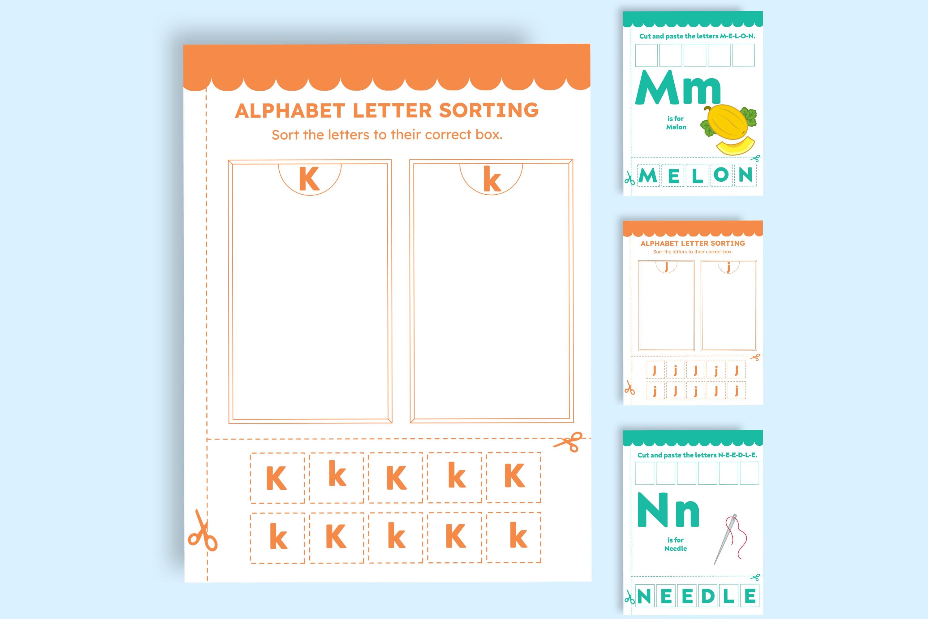Printable Alphabet Cutouts - Letter Recognition -cut and Paste Activity ...