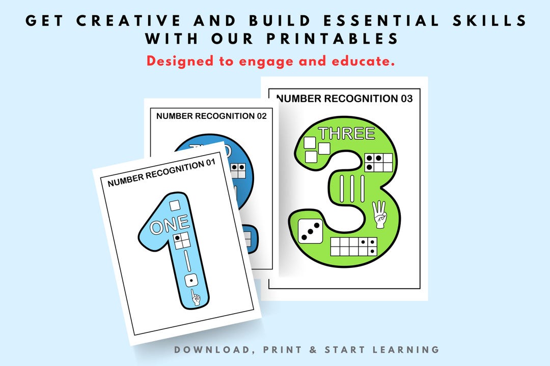 Number Sense Posters 1-10 Math Visual Learning Tool for Educational and ...