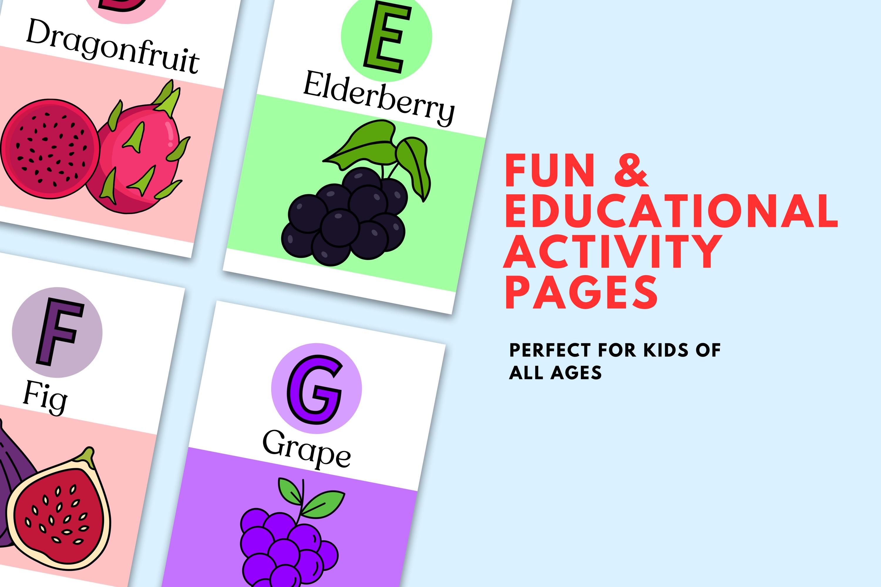 Colorful Alphabet Fruit Flashcards | Educational Printable ABC Fruits ...