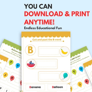 Alphabet Balloon-themed Printable Activity Pages for Kids | Educational ...
